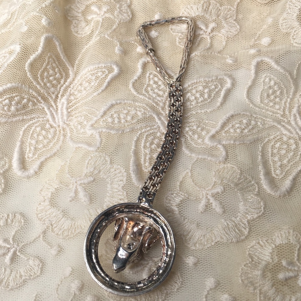 Rare Vintage Aries Silver Sheep Ram Keychain - Gem